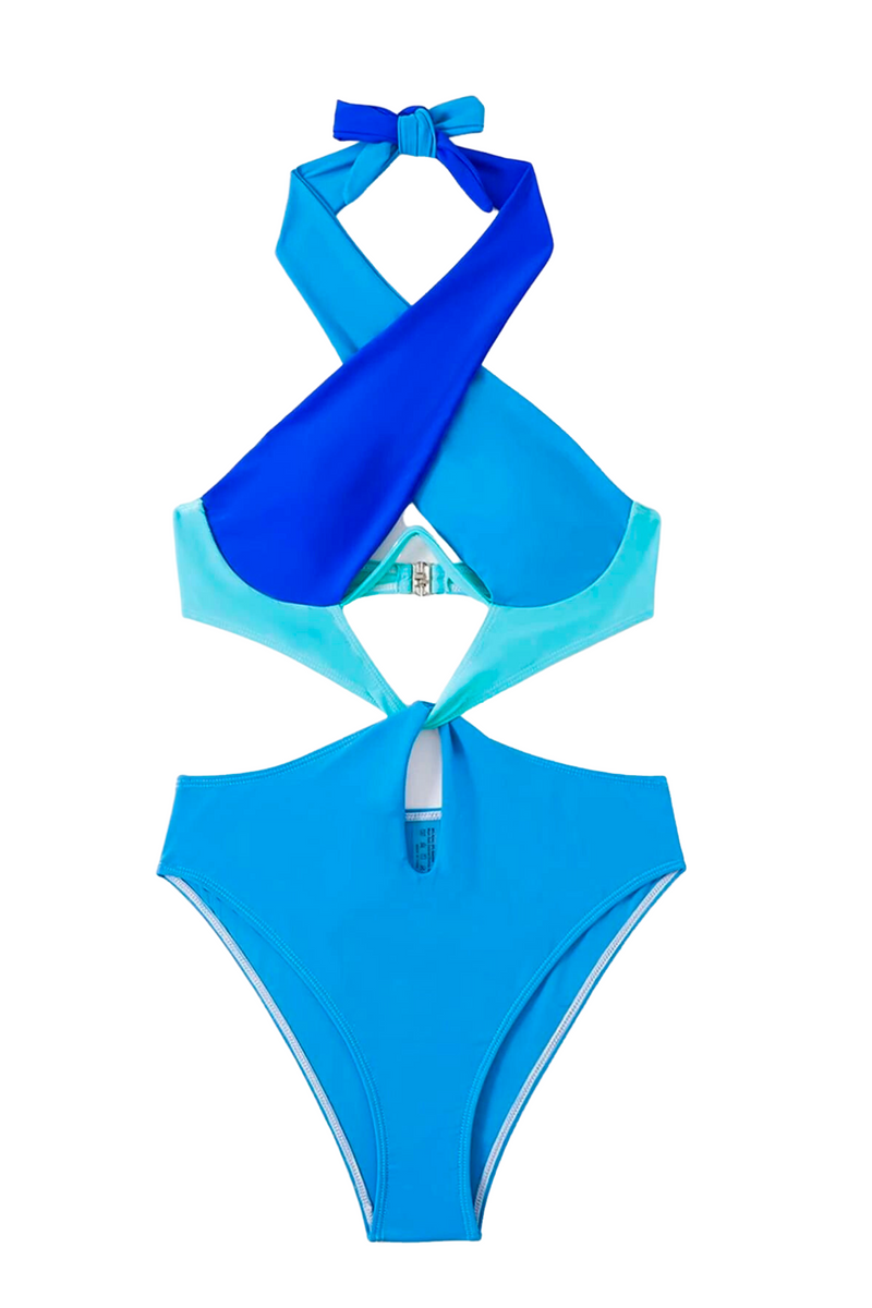 Luna - Color block 1 piece swimsuits – Bella Rose Couture